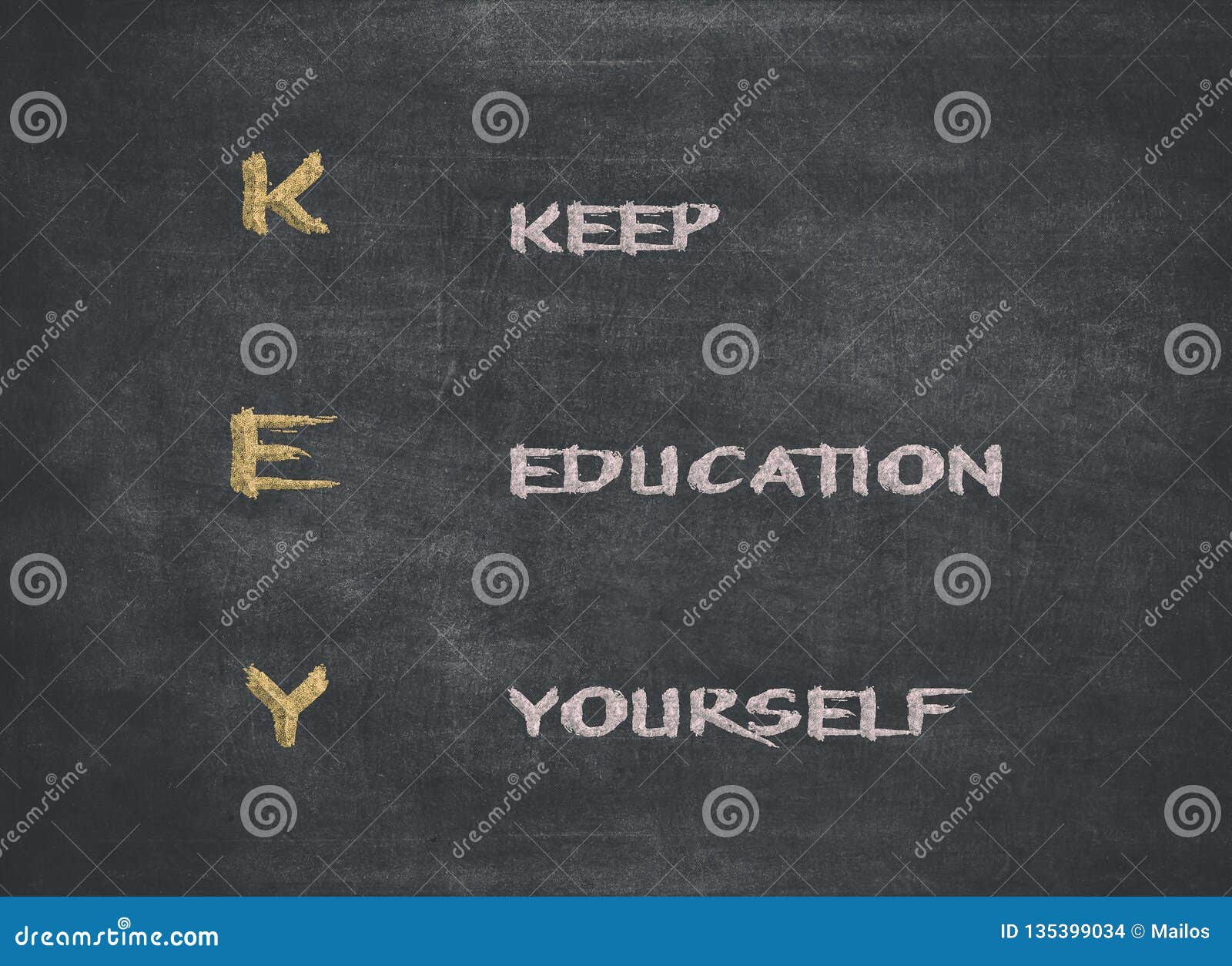 KEY Acronym - KEEP EDUCATING YOURSELF. Educational Concept With ...