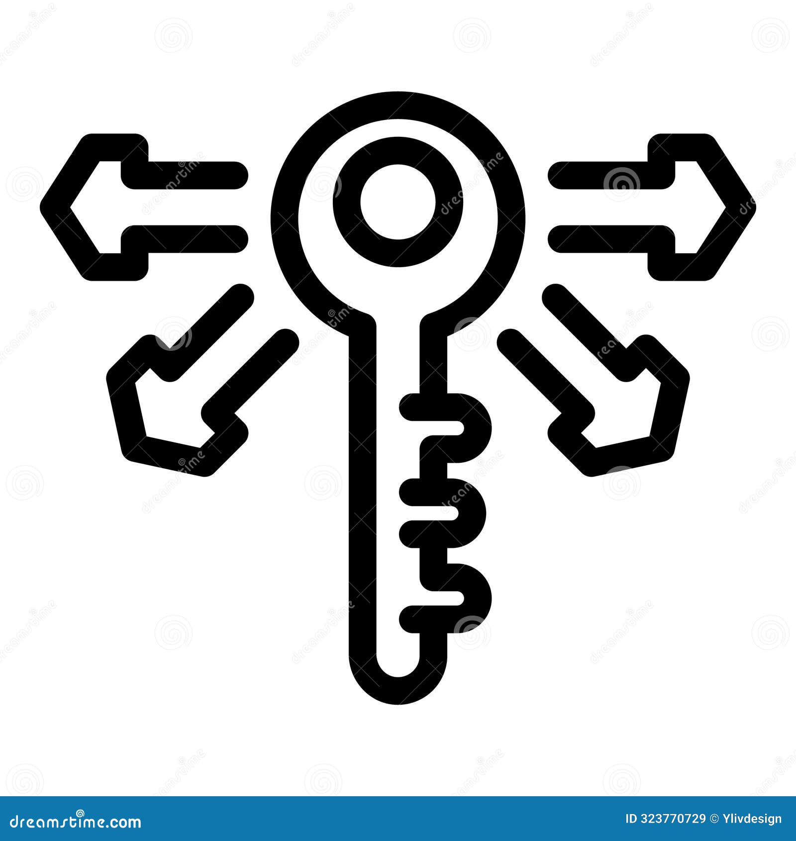 Key with Arrows Pointing To Different Directions Representing Choosing ...