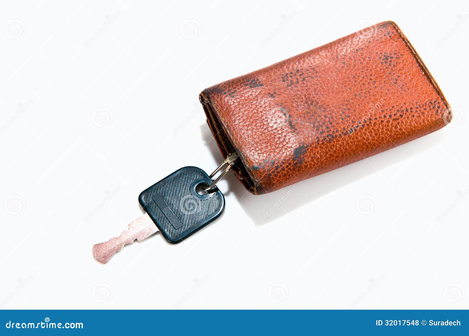 Key Attached To a Leather Keychain Stock Photo - Image of fastened ...