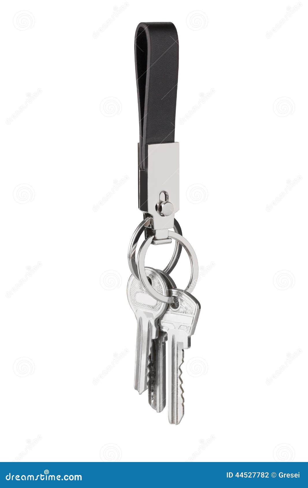 Key Attached To a Leather Keychain Stock Photo - Image of chain, ring ...