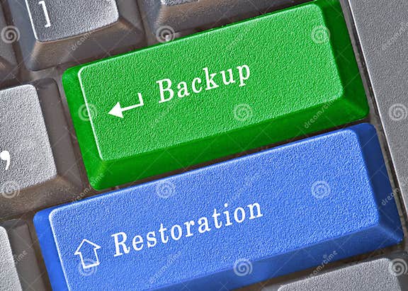 Key for Backup and Restoration Stock Image - Image of computer, program ...