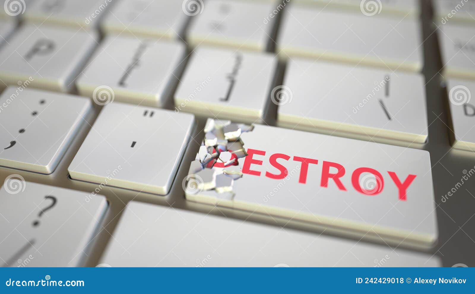 Destroy Key Being Destroyed on the Computer Keyboard. Conceptual 3D ... Destroy Key Being Destroyed on the Computer Keyboard. Conceptual 3D ...
