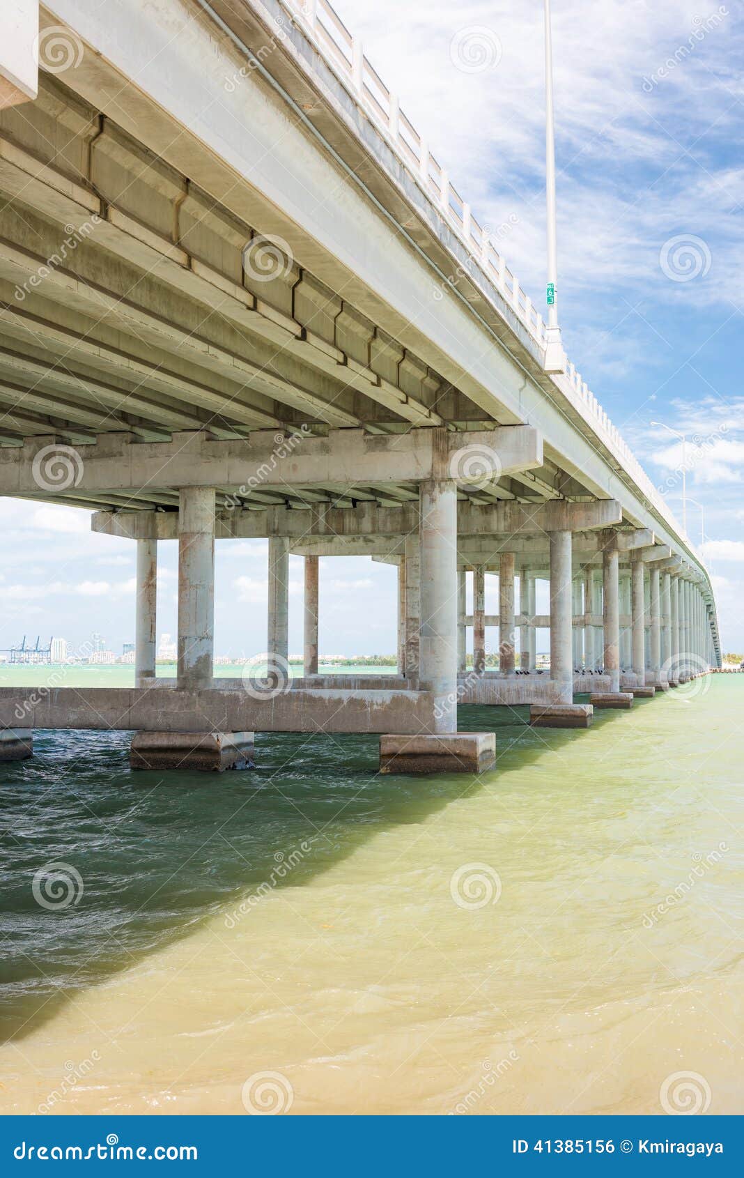 The Key Biscayne Bridge in Miami Stock Photo - Image of urban, blue ...