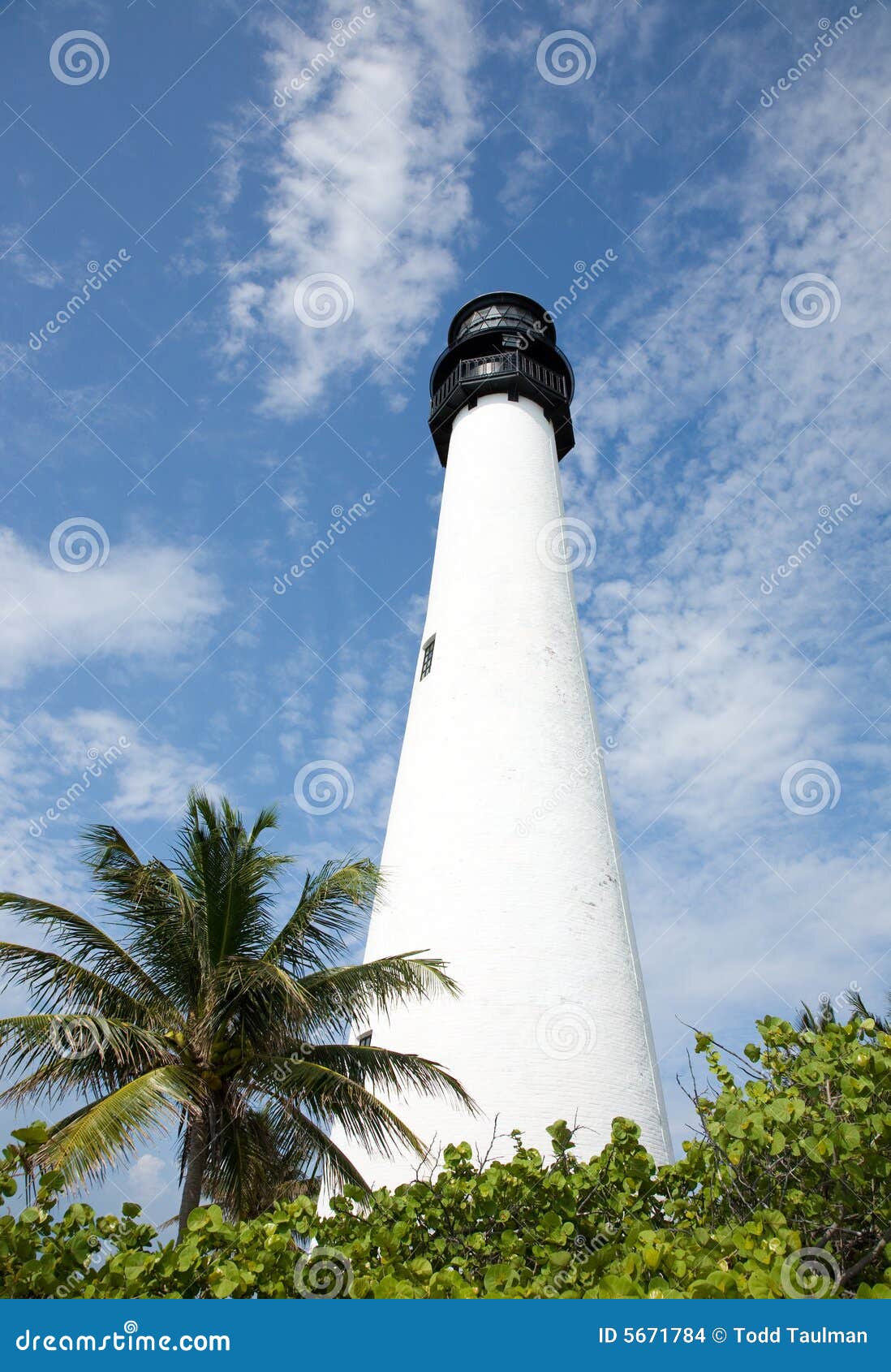 Key Biscayne Lighthouse stock photo. Image of white, clouds - 5671784