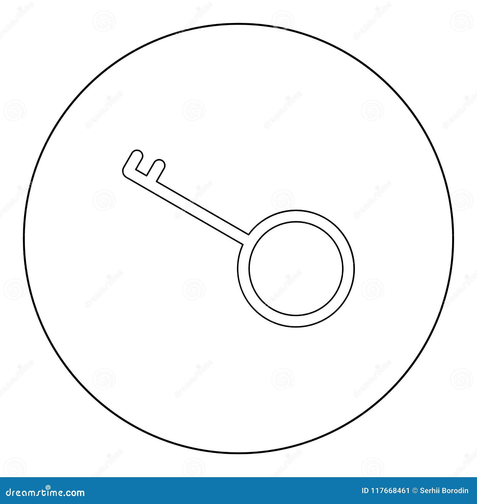 Key Black Icon in Circle Vector Illustration Isolated . Stock Vector ...