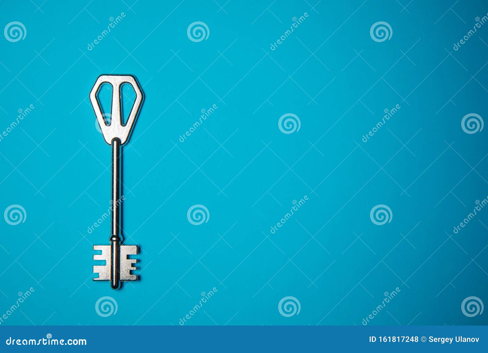 Key on Blue Background. Minimal Creative Style Stock Photo - Image of ...