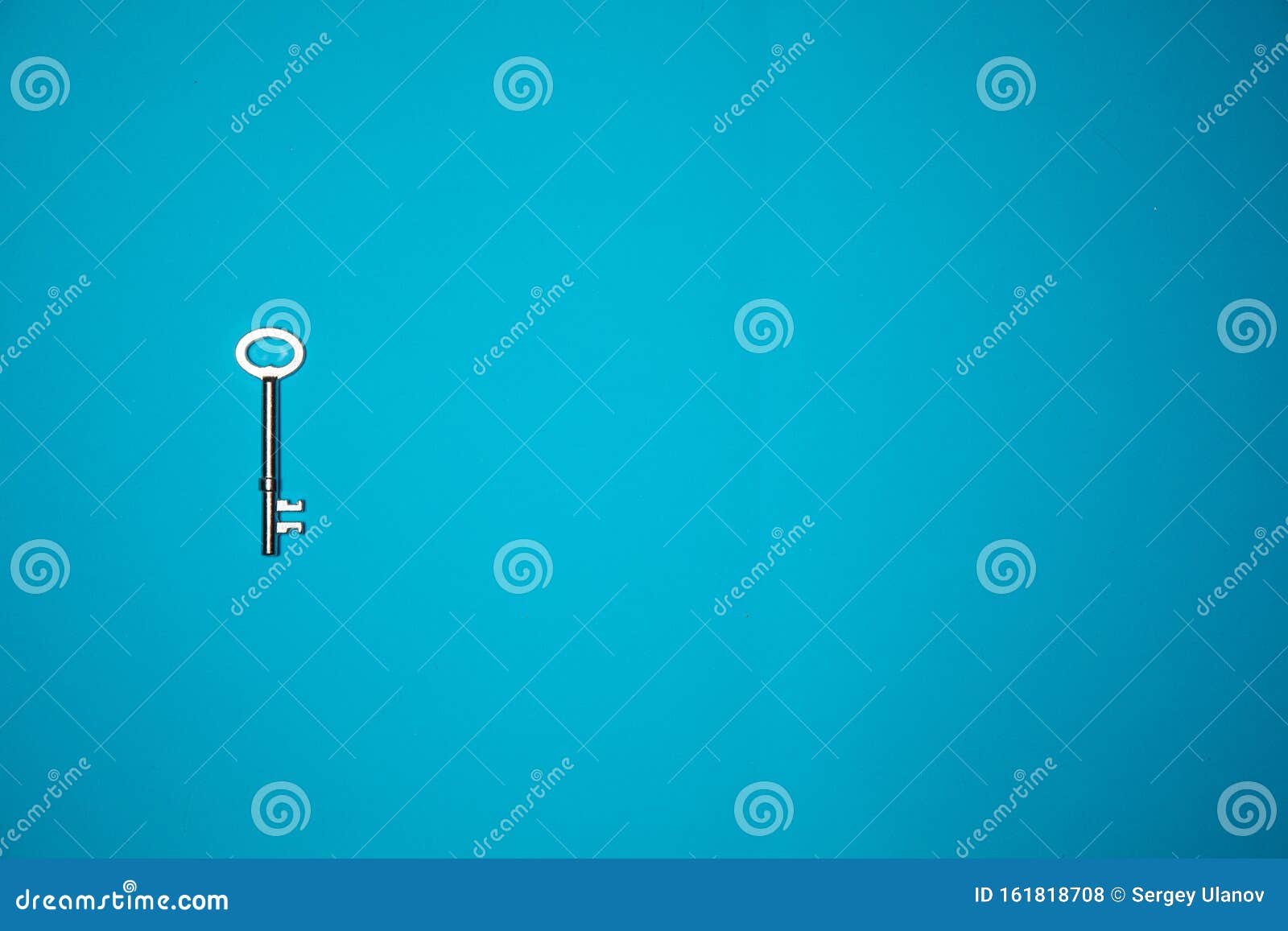 Key on Blue Background. Minimal Creative Style Stock Photo - Image of ...