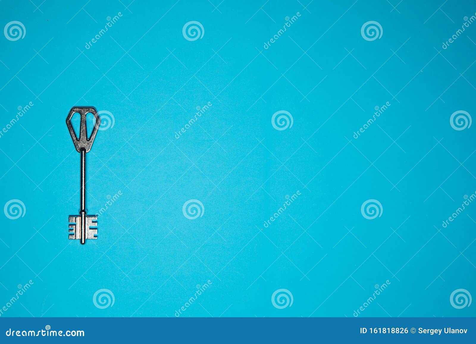 Key on Blue Background. Minimal Creative Style Stock Photo - Image of ...