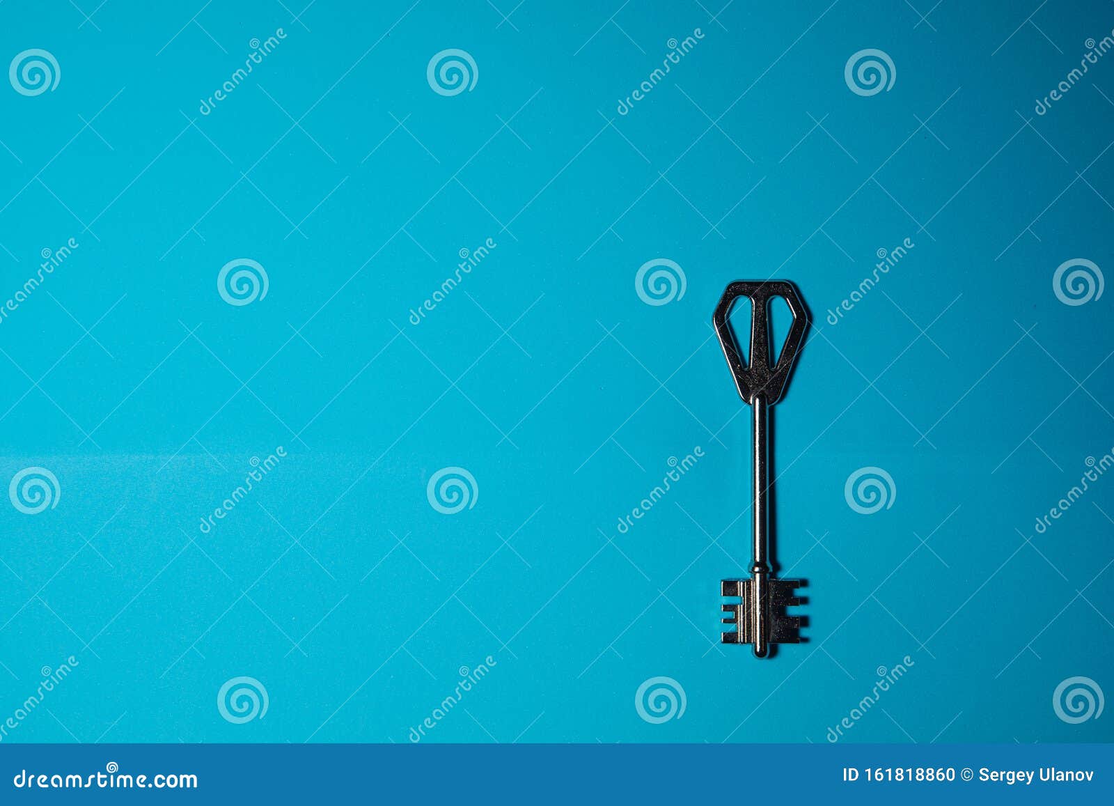 Key on Blue Background. Minimal Creative Style Stock Photo - Image of ...