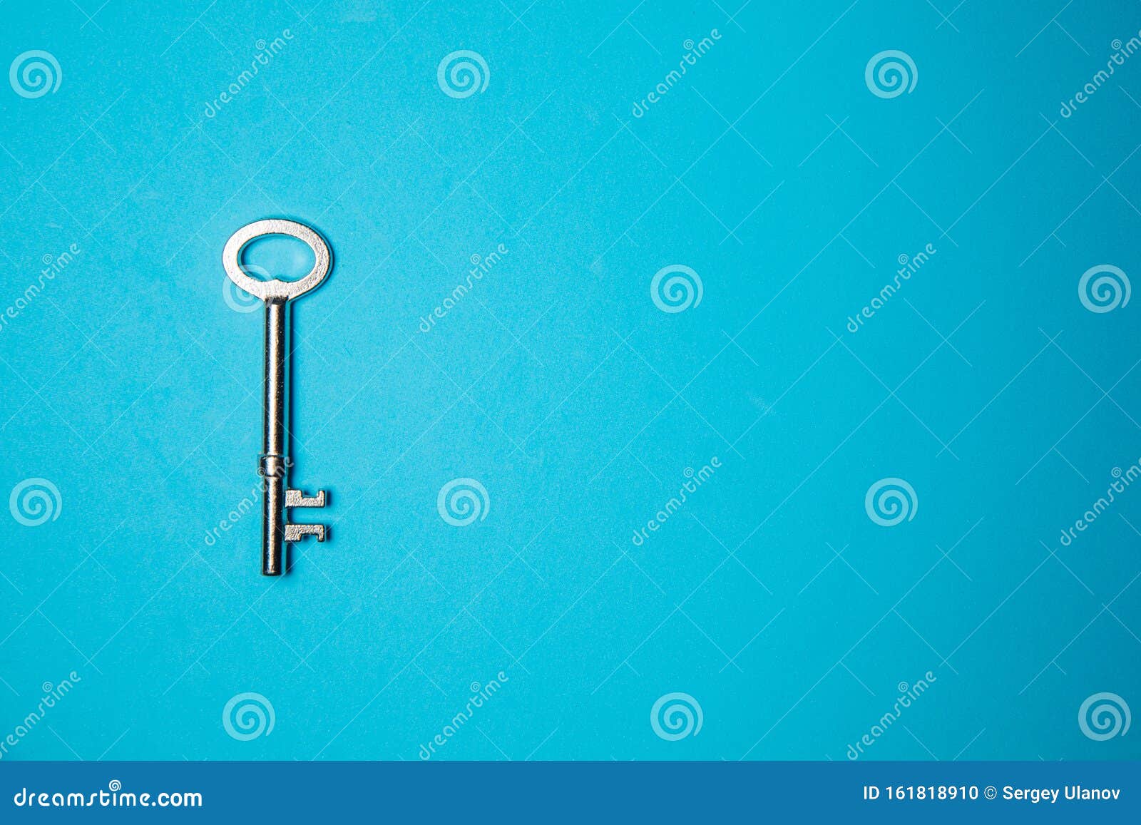 Key on Blue Background. Minimal Creative Style Stock Photo - Image of ...