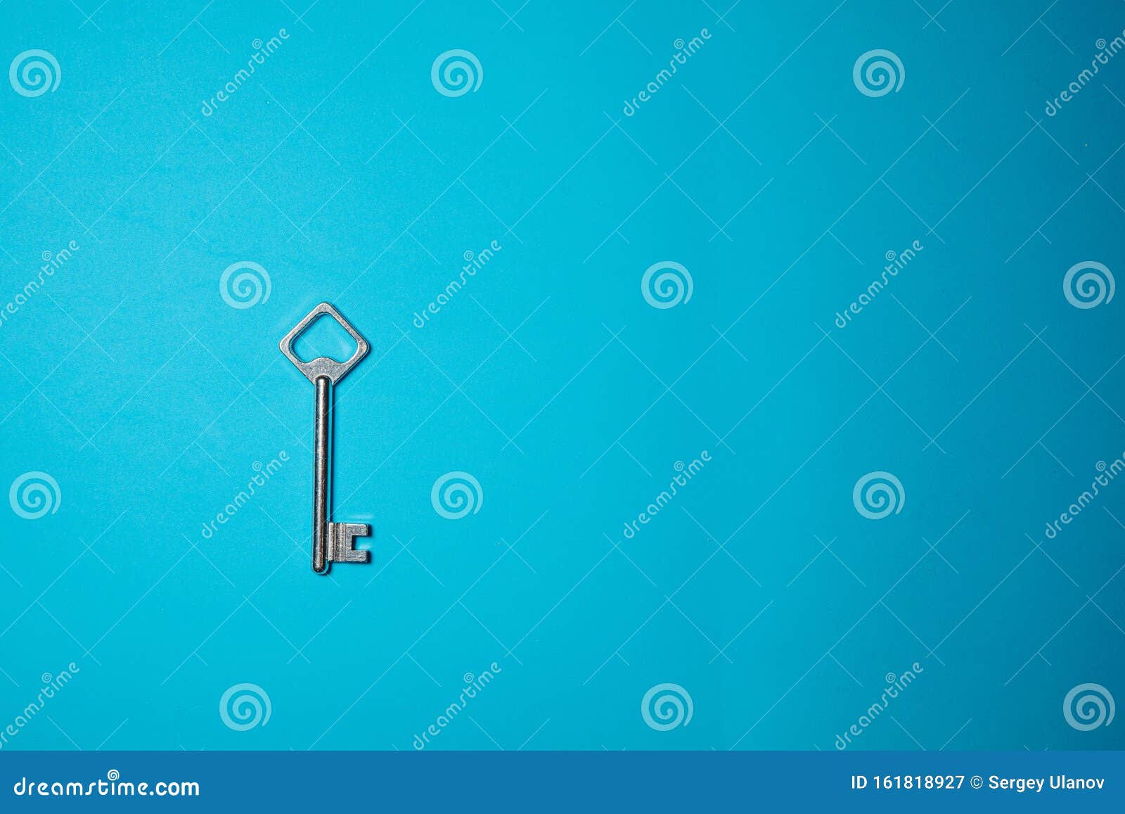 Key on Blue Background. Minimal Creative Style Stock Image - Image of ...