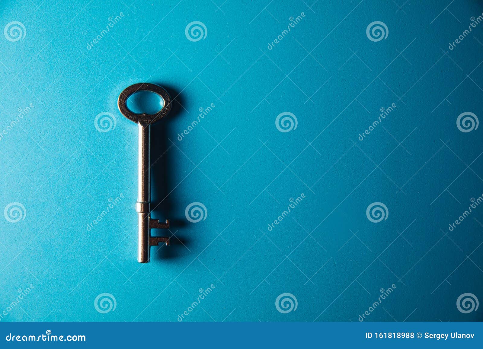 Key on Blue Background. Minimal Creative Style Stock Photo - Image of ...