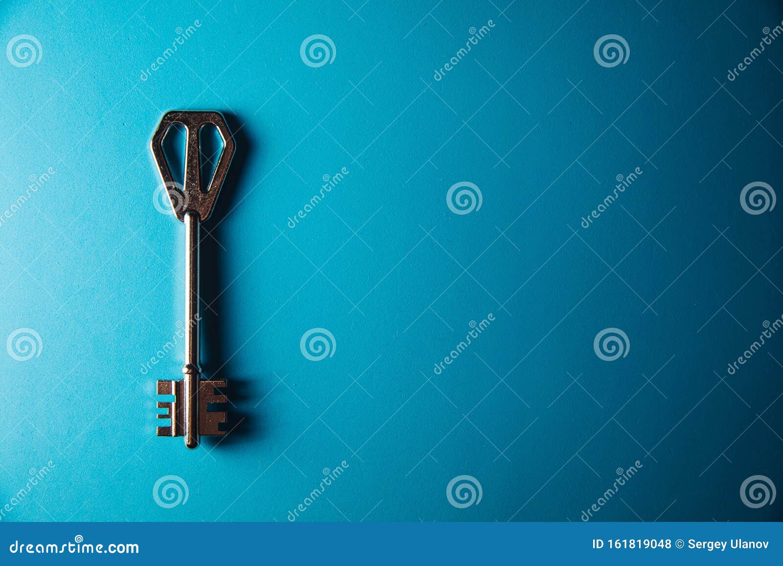 Key on Blue Background. Minimal Creative Style Stock Photo - Image of ...