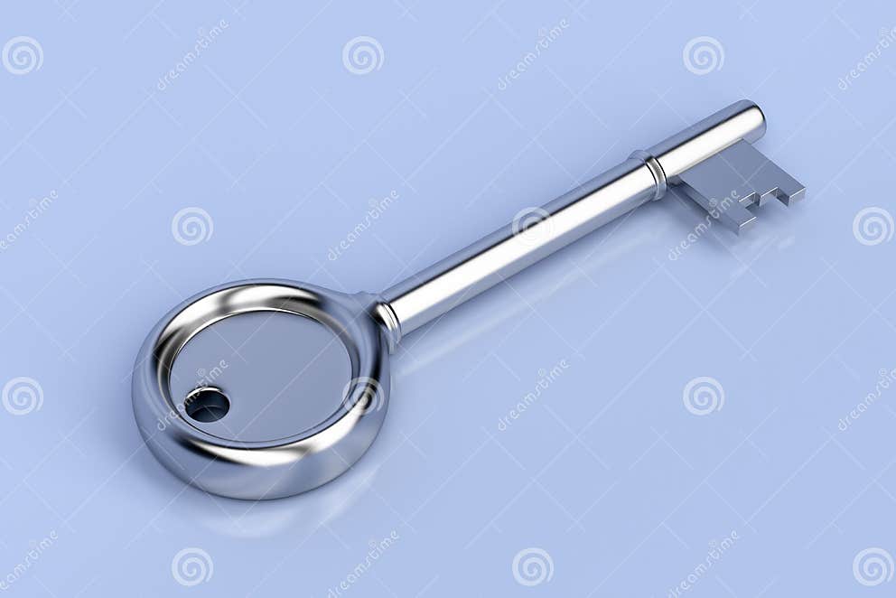 Key on blue background stock illustration. Illustration of lock - 44003803