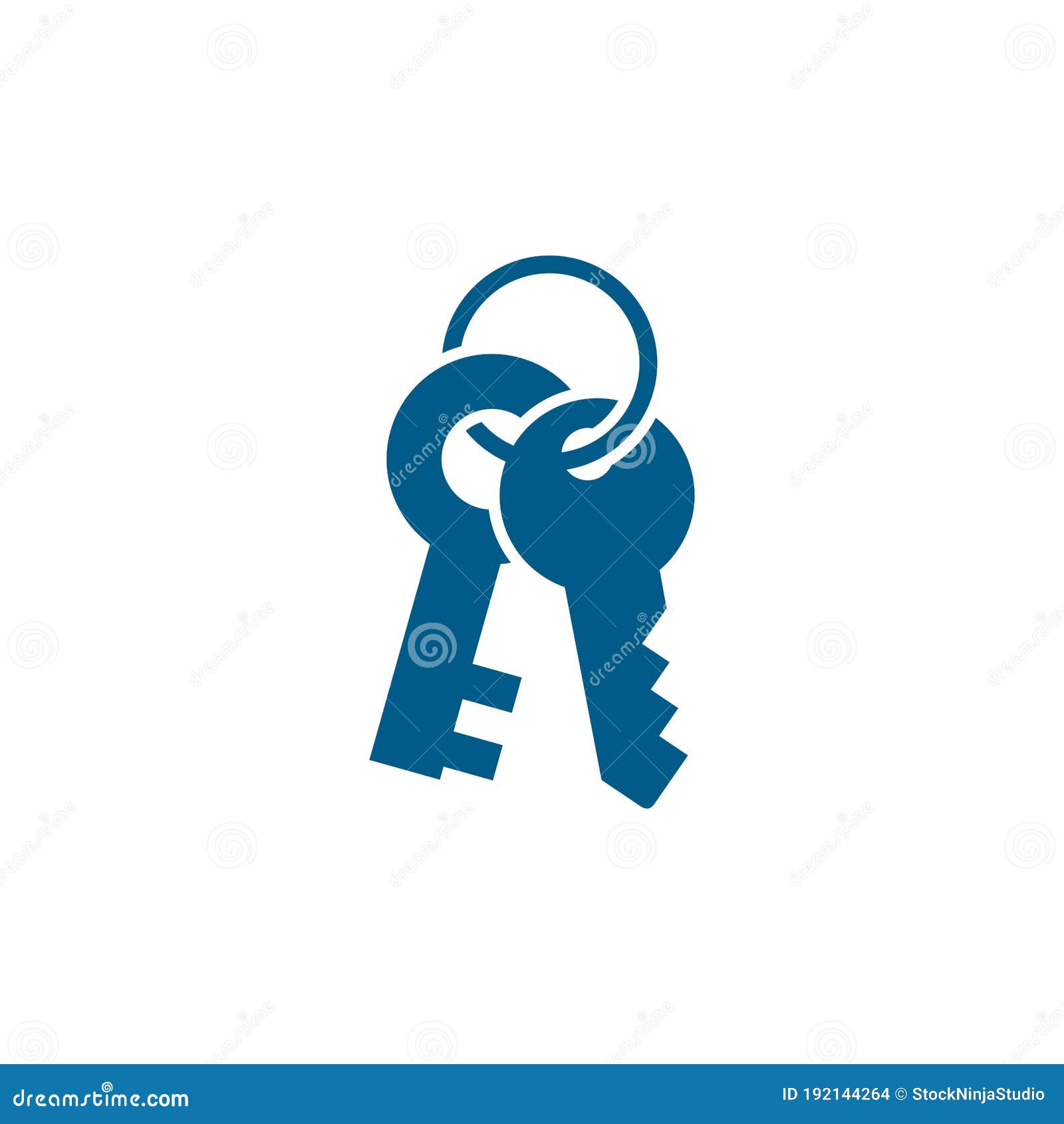 Key Blue Icon on White Background. Blue Flat Style Vector Illustration ...