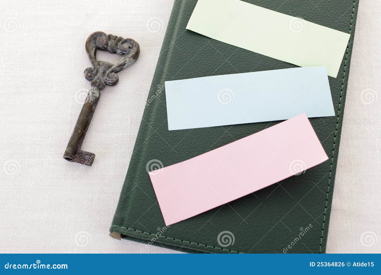 Key and Book with Post-it Notes Stock Photo - Image of notes, studio ...