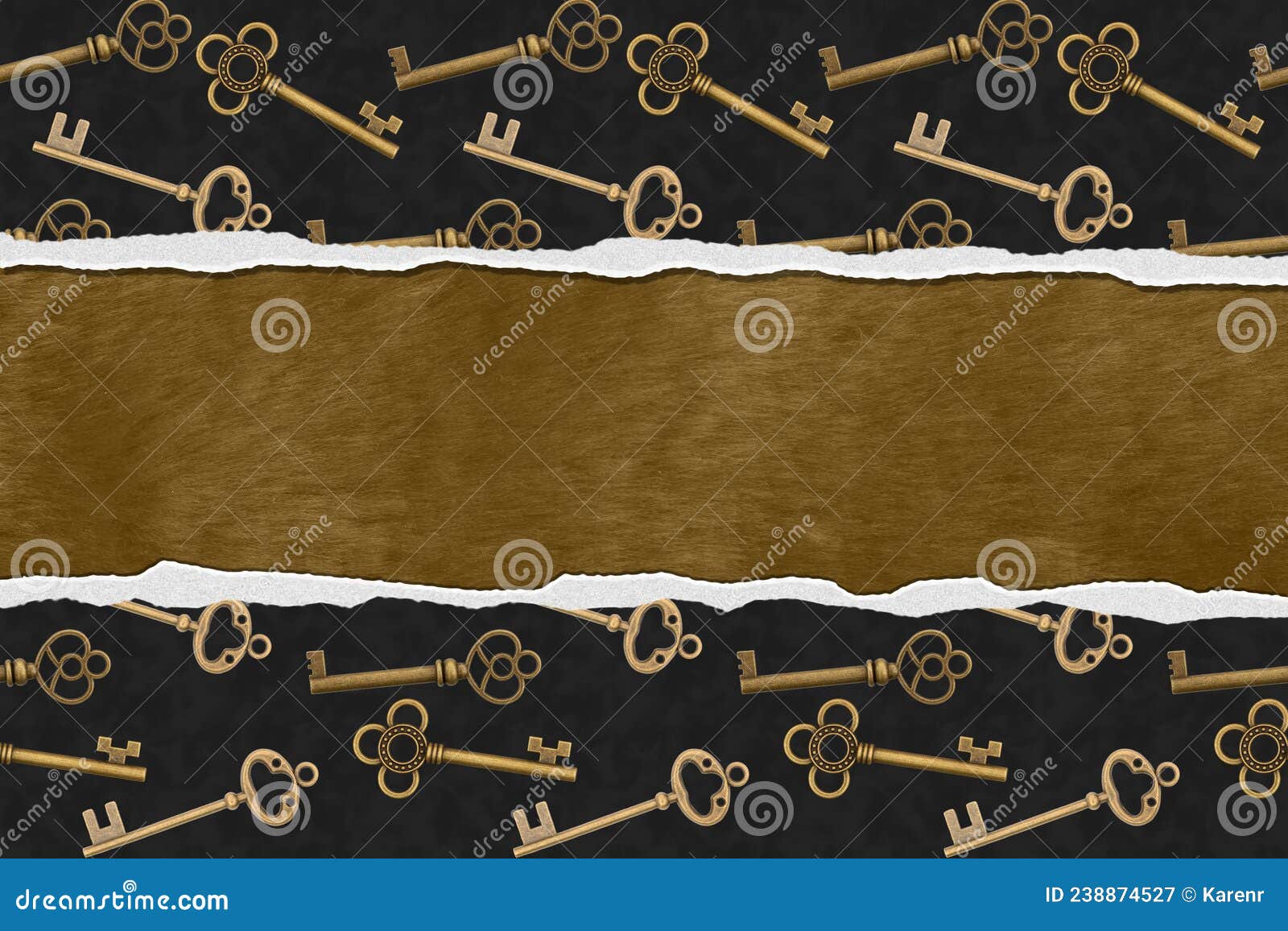 Key Border Skeleton Key Gold and Black Stock Image - Image of ripped ...