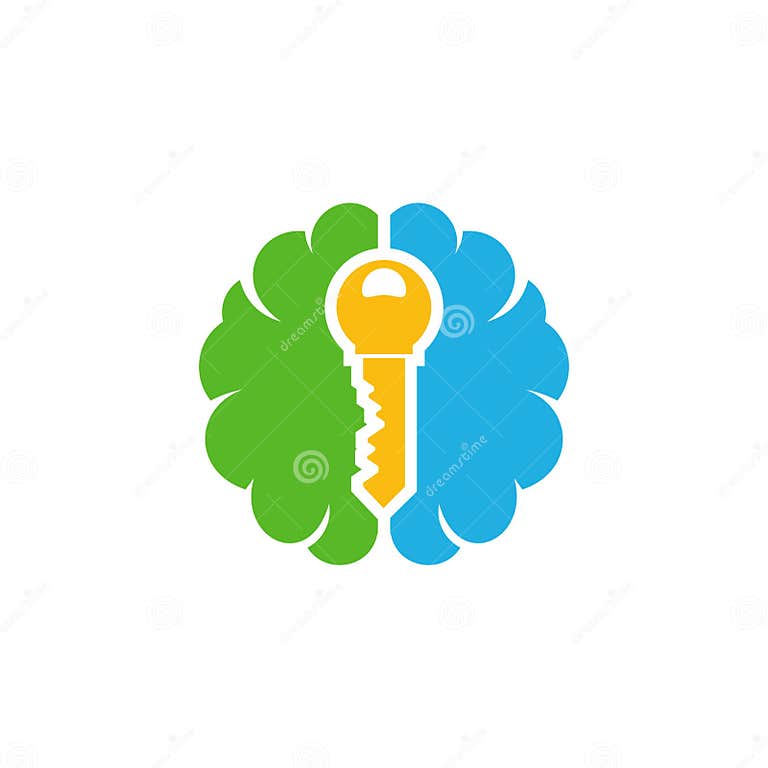 Key Brain Logo Icon Design stock vector. Illustration of access - 124749995