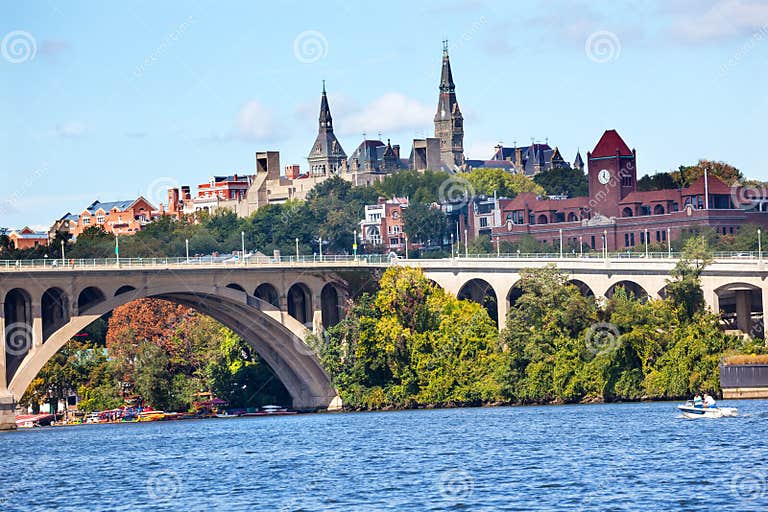 Key Bridge Georgetown University Washington DC Stock Image - Image of ...