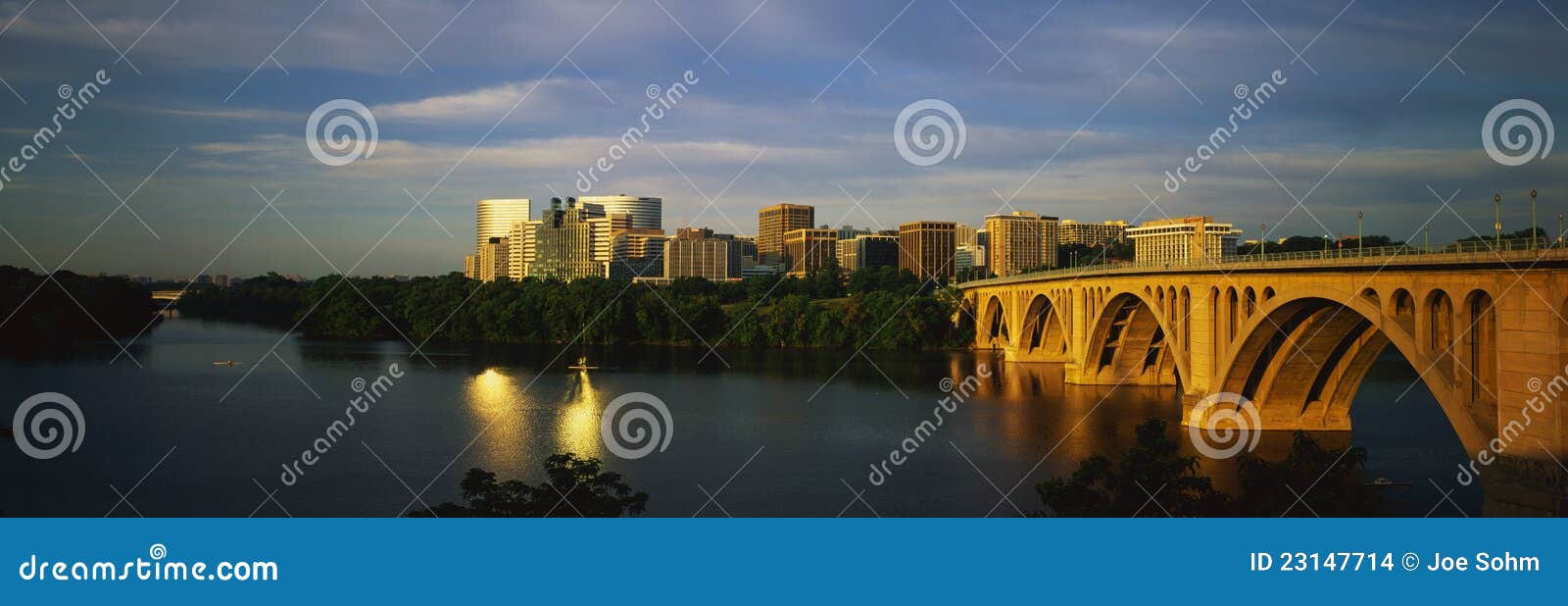 Key Bridge with Washington, DC Skyline Editorial Stock Image - Image of ...