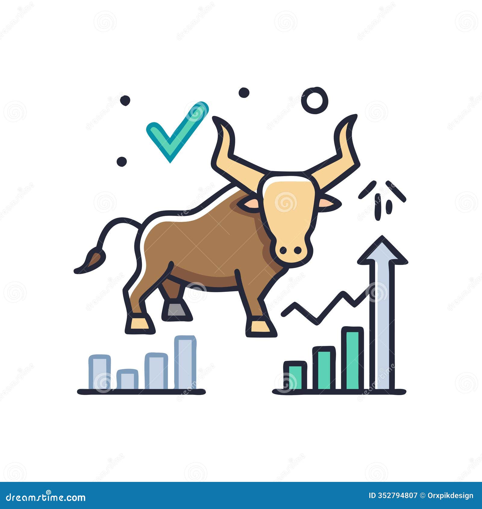 Key Bull Market Icon stock vector. Illustration of trends - 352794807