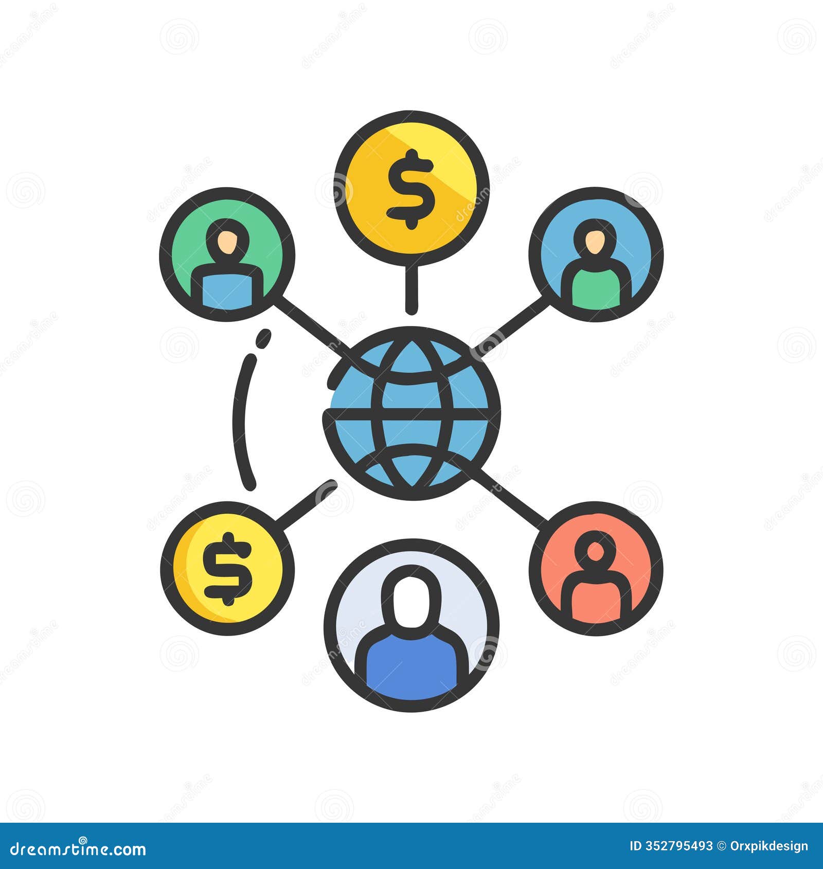 Key Business Ecosystem Icon Stock Vector - Illustration of business ...