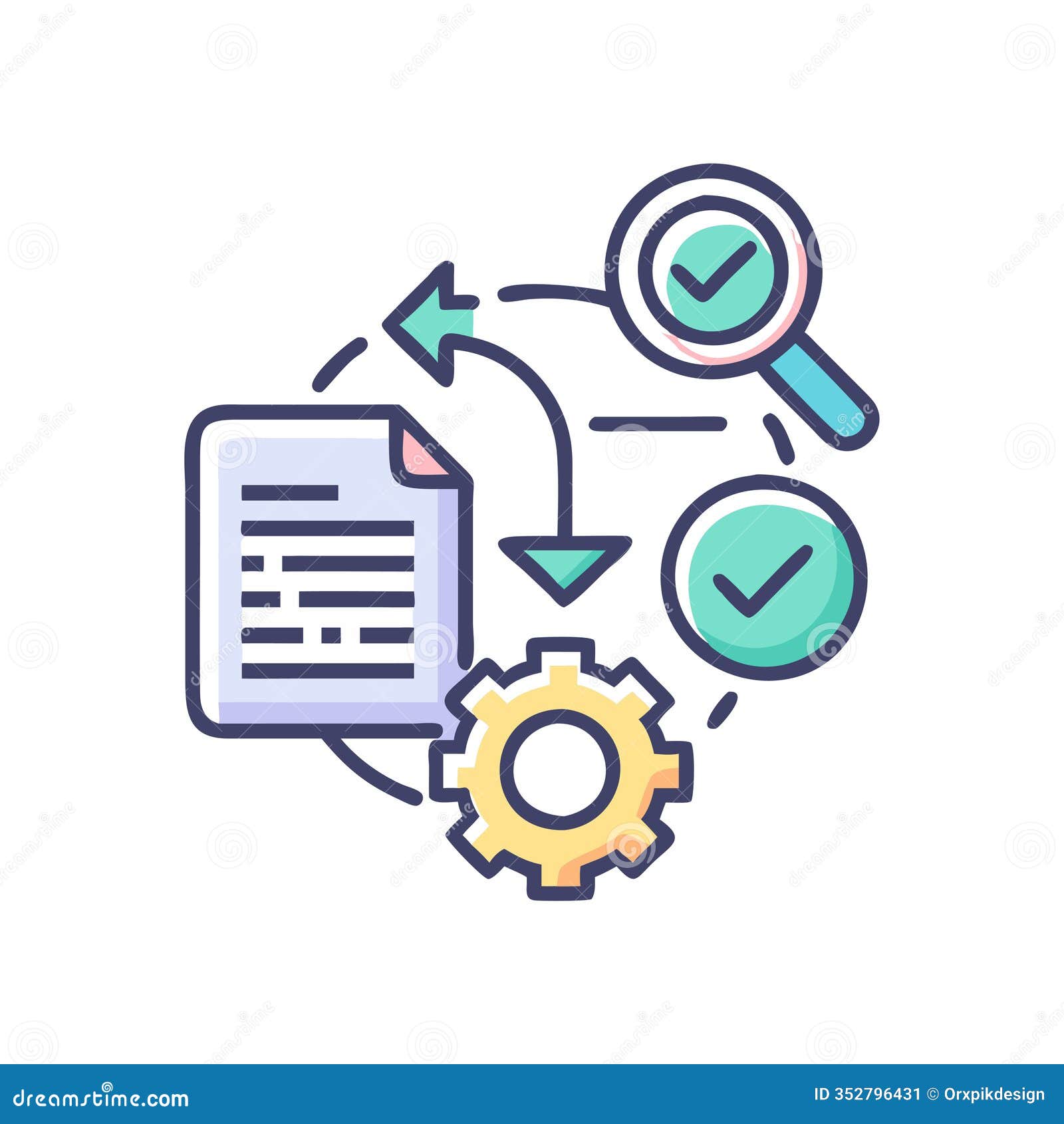 Key Business Process Audit Icon Stock Vector - Illustration of ...
