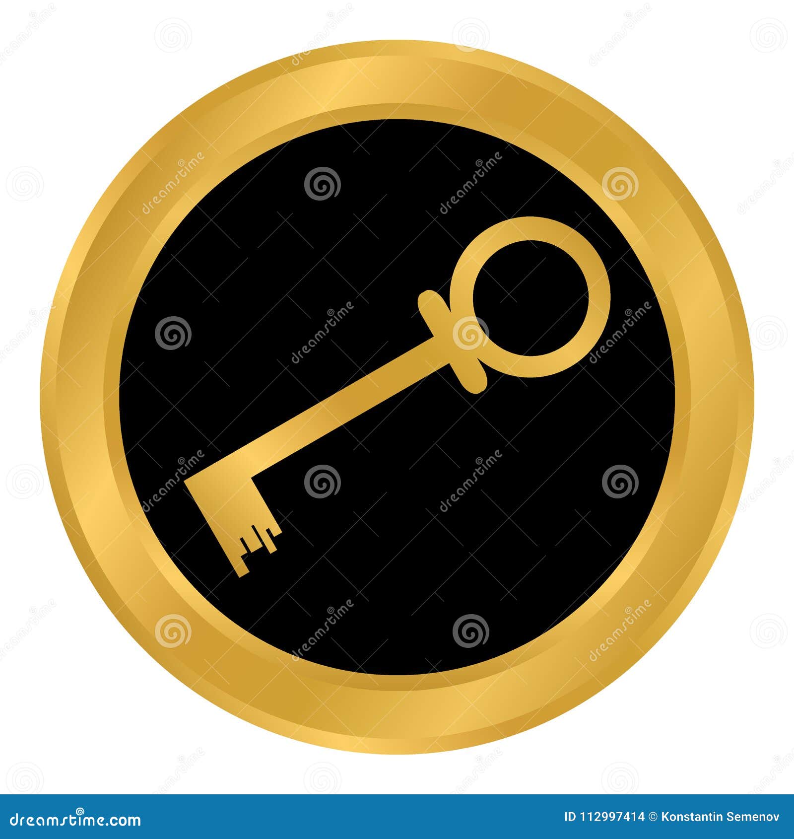 Key button on white. stock illustration. Illustration of isolated ...