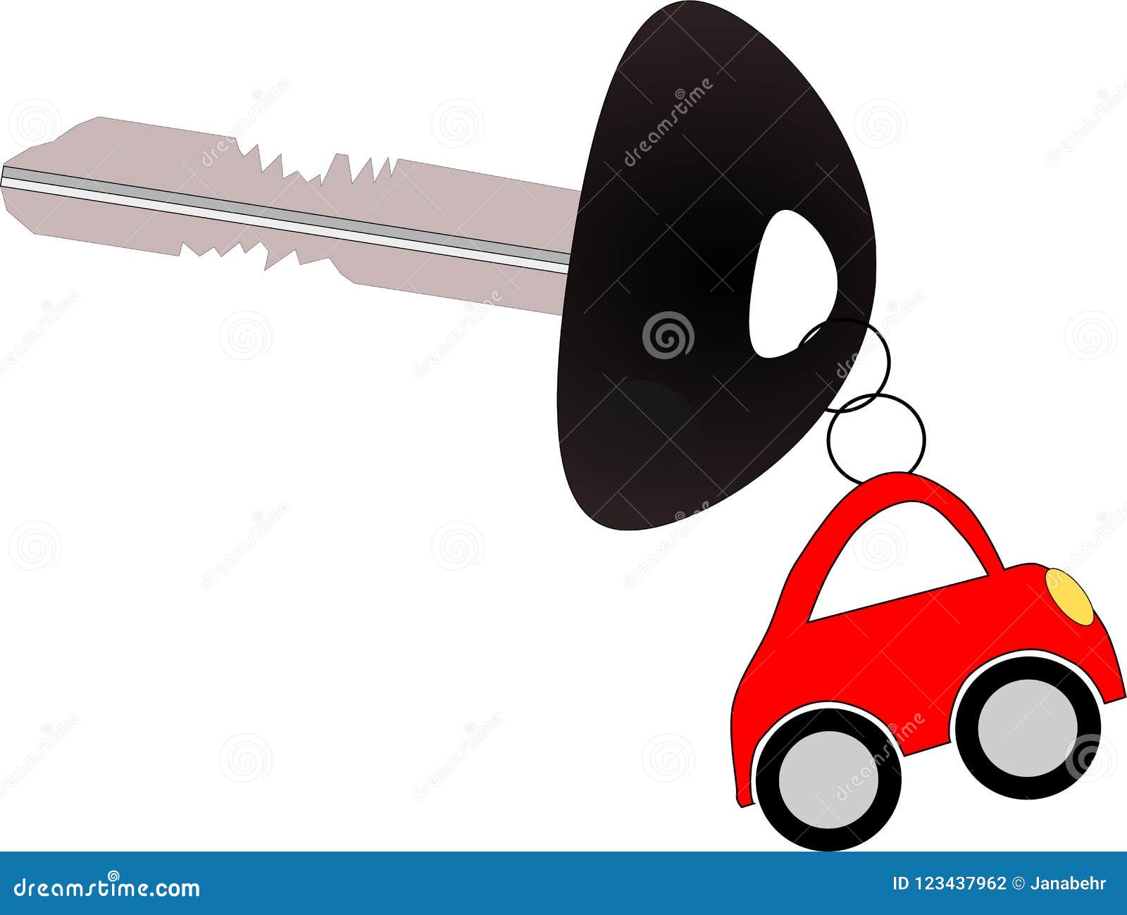 A key with a car stock illustration. Illustration of unique - 123437962