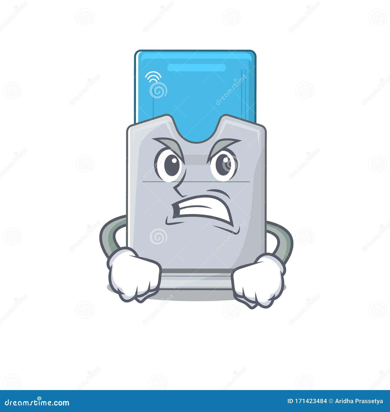 Key Card Cartoon Character Design Having Angry Face Stock Vector ...
