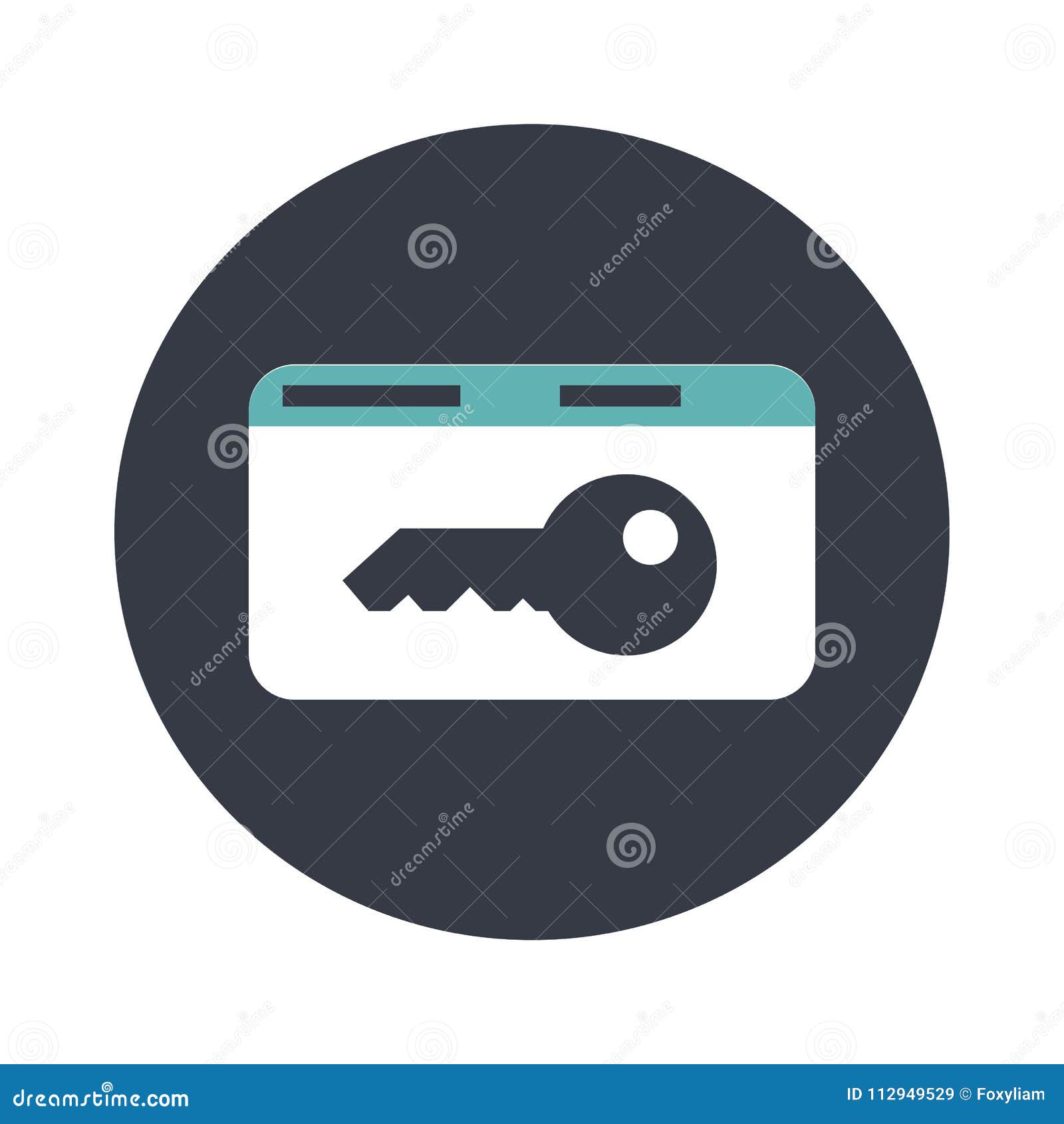 Key Card Electronic Pass Flat Vector Icon Stock Vector - Illustration ...