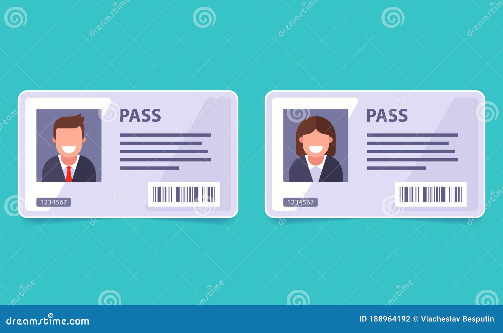 Key Card Identification Office Employee. Identity Card of a Person ...