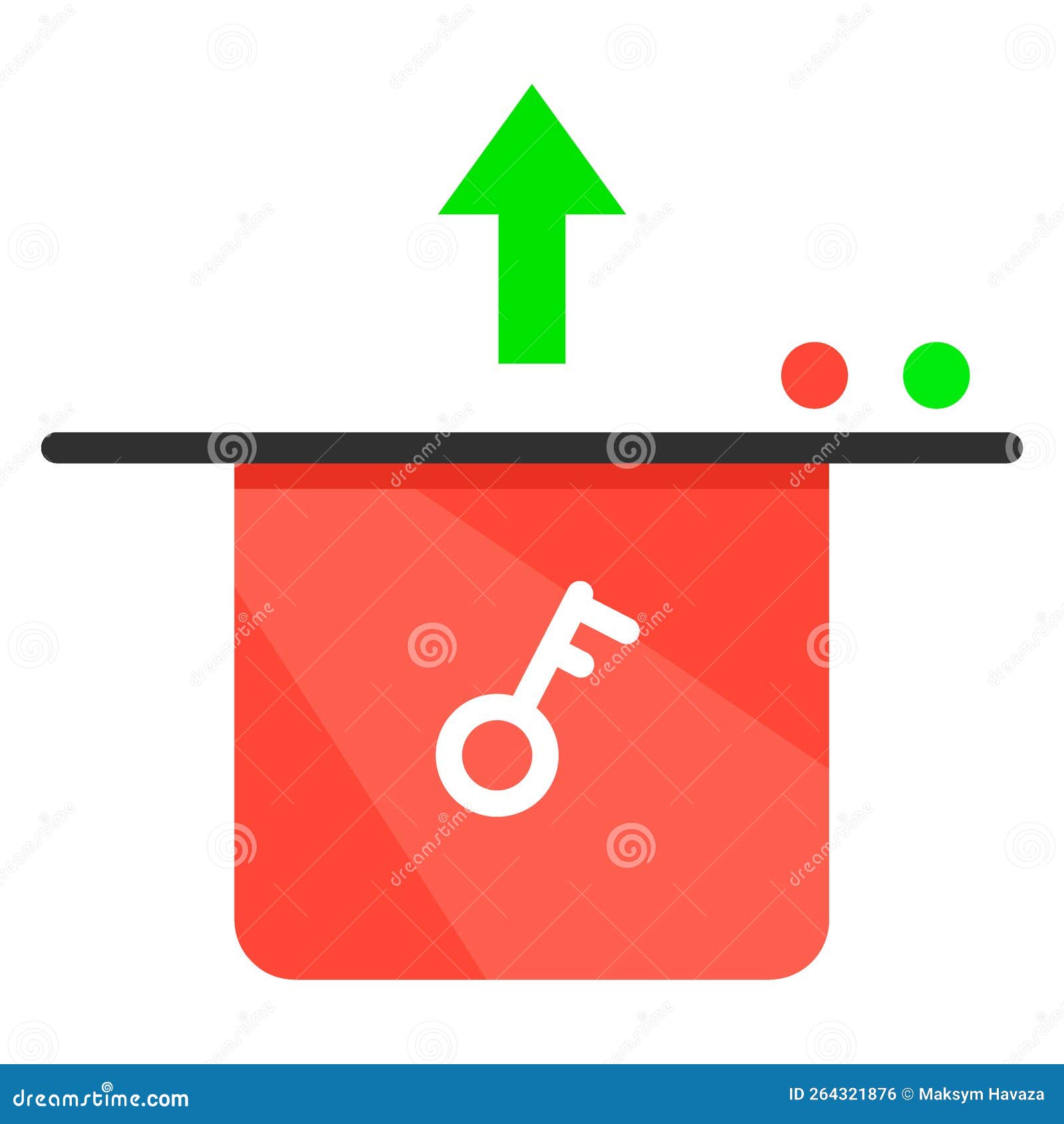 Key Card. Minimalistic Icon in Cartoon Style. Vector Flat Illustration ...