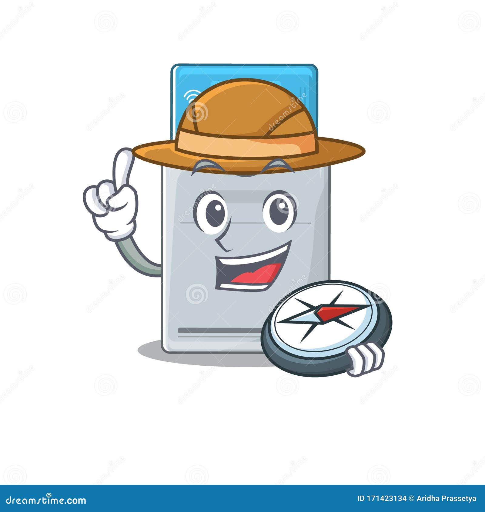 Key Card Stylized Explorer Having a Compass Stock Vector - Illustration ...