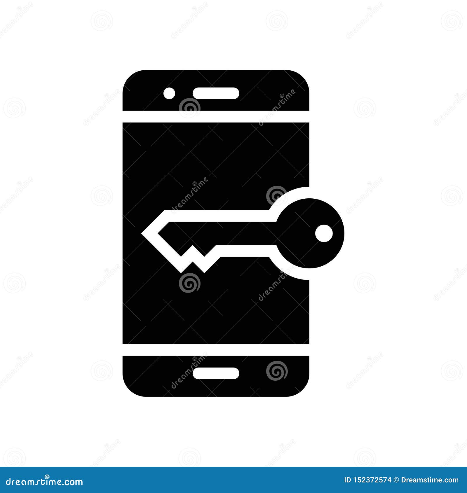 Key with Cell Phone Vector, Digital Marketing Solid Style Icon Stock ...
