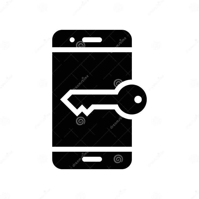Key with Cell Phone Vector, Digital Marketing Solid Style Icon Stock ...