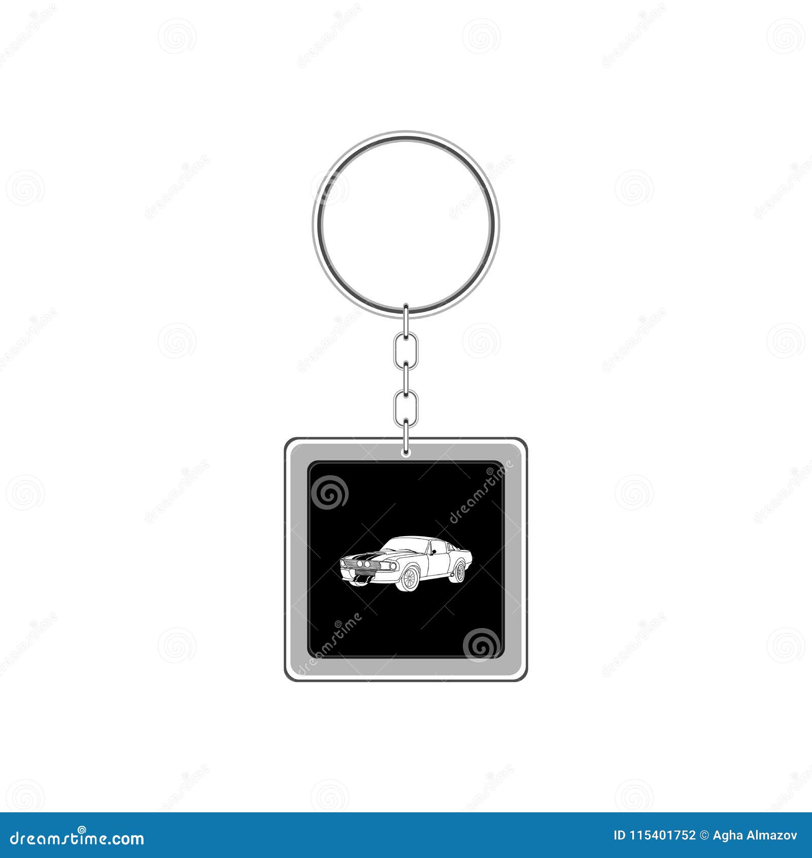 Key Chain for Car. Vector Illustration Stock Vector - Illustration of ...