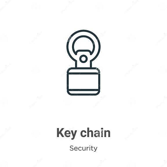 Key Chain Outline Vector Icon. Thin Line Black Key Chain Icon, Flat ...