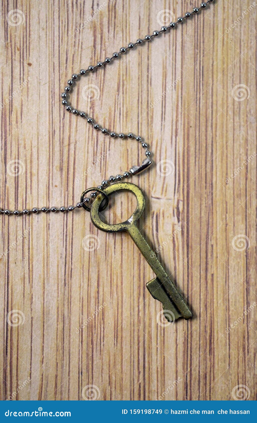 Key Chain on Wooden Table Background Stock Image - Image of wooden ...