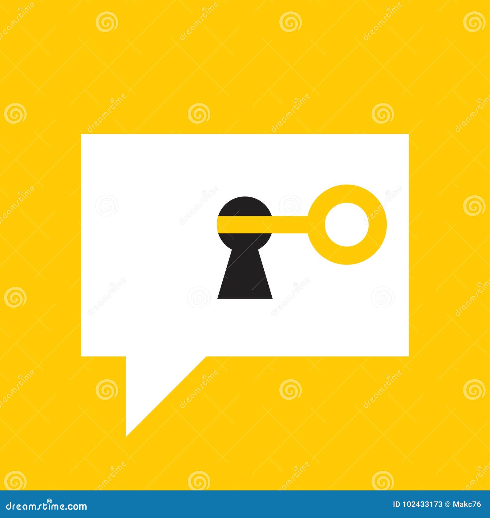 Key for a chat. stock vector. Illustration of icon, privacy - 102433173