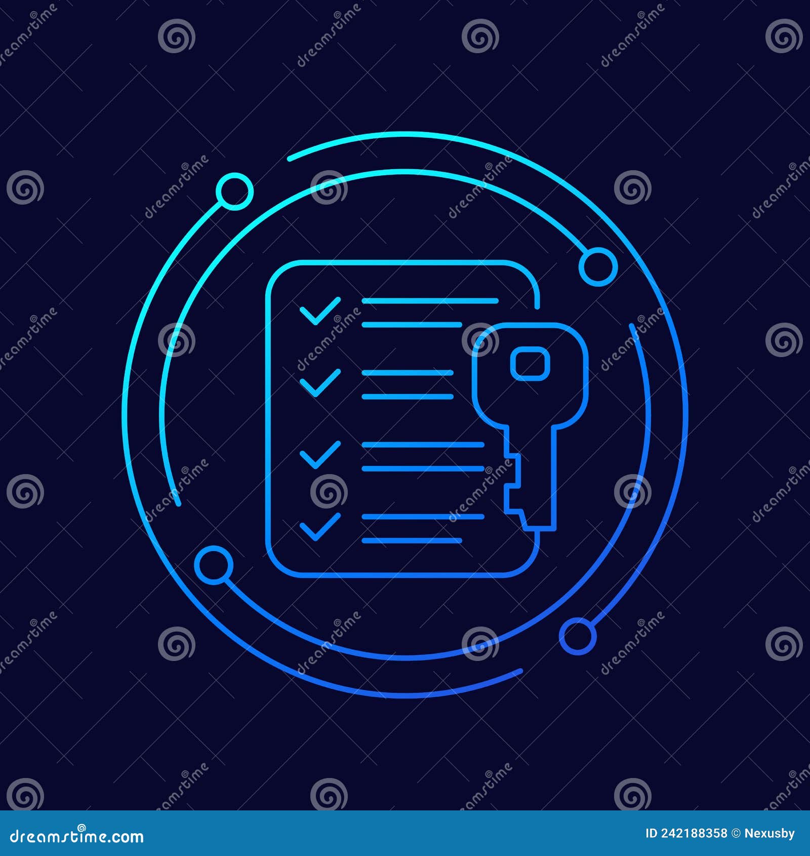 Key and Checklist Line Vector Icon Stock Vector - Illustration of ...