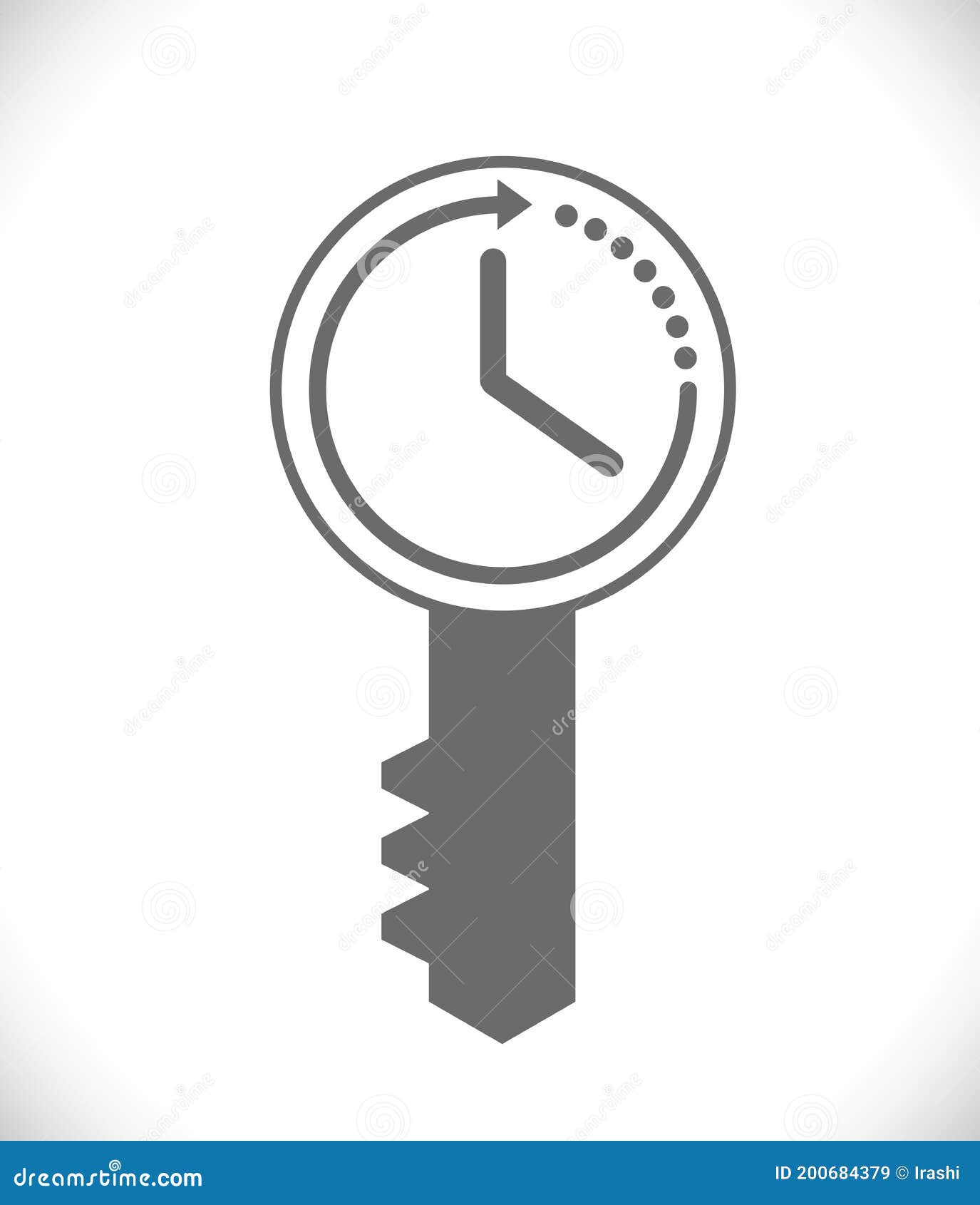 Key clock icon stock vector. Illustration of lock, steel - 200684379