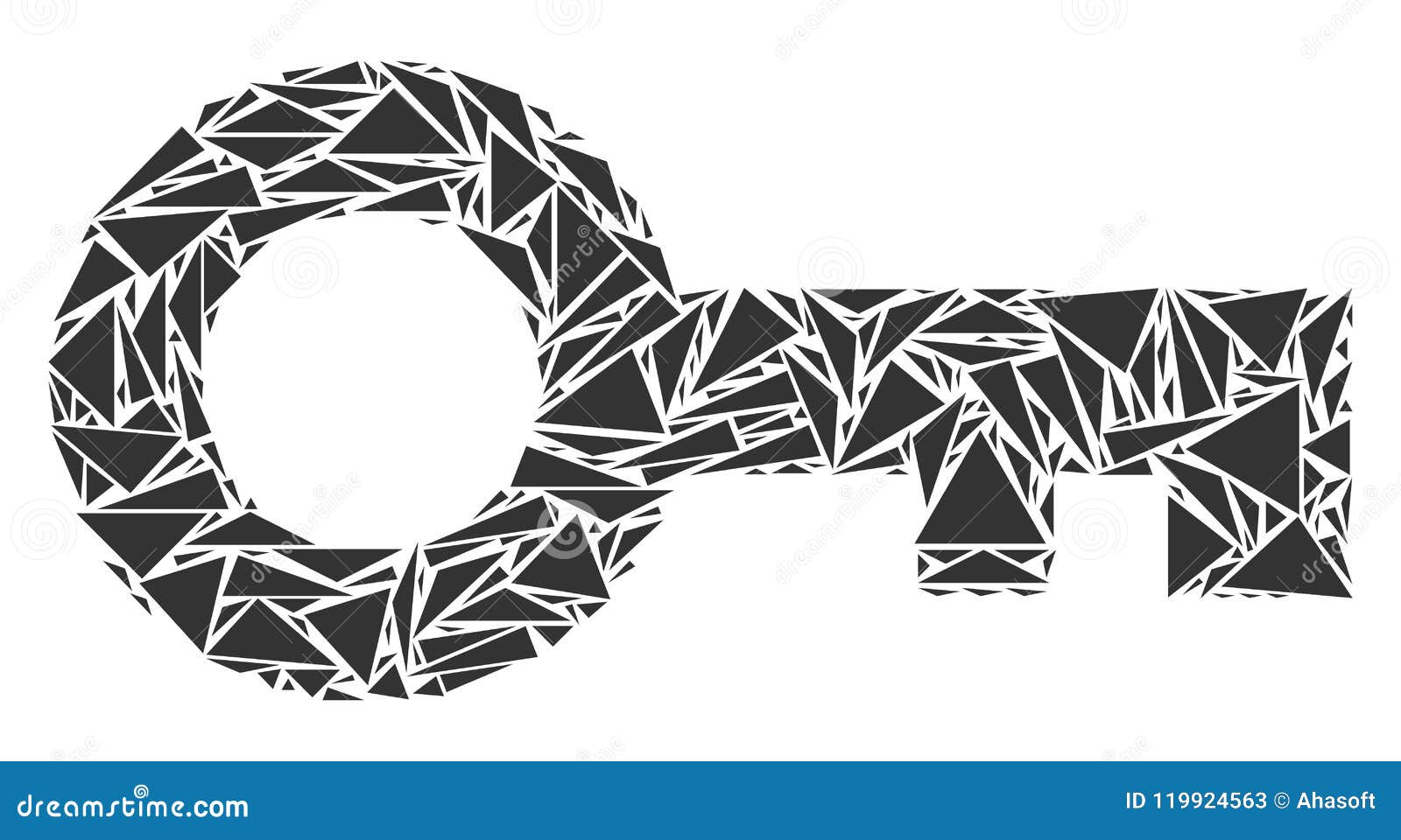 Key Mosaic of Triangles stock vector. Illustration of access - 119924563