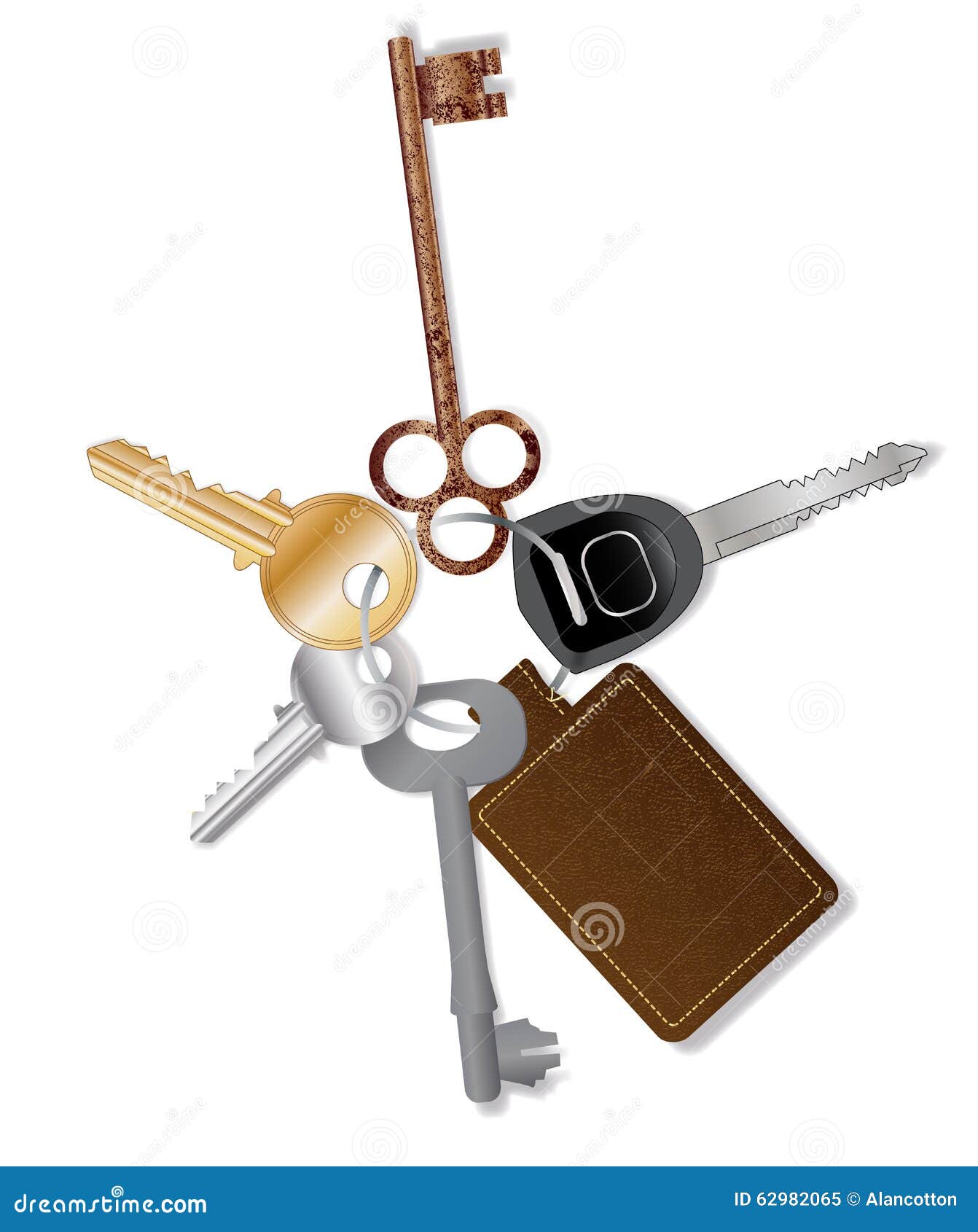 Key Collection with Fob stock illustration. Illustration of front ...