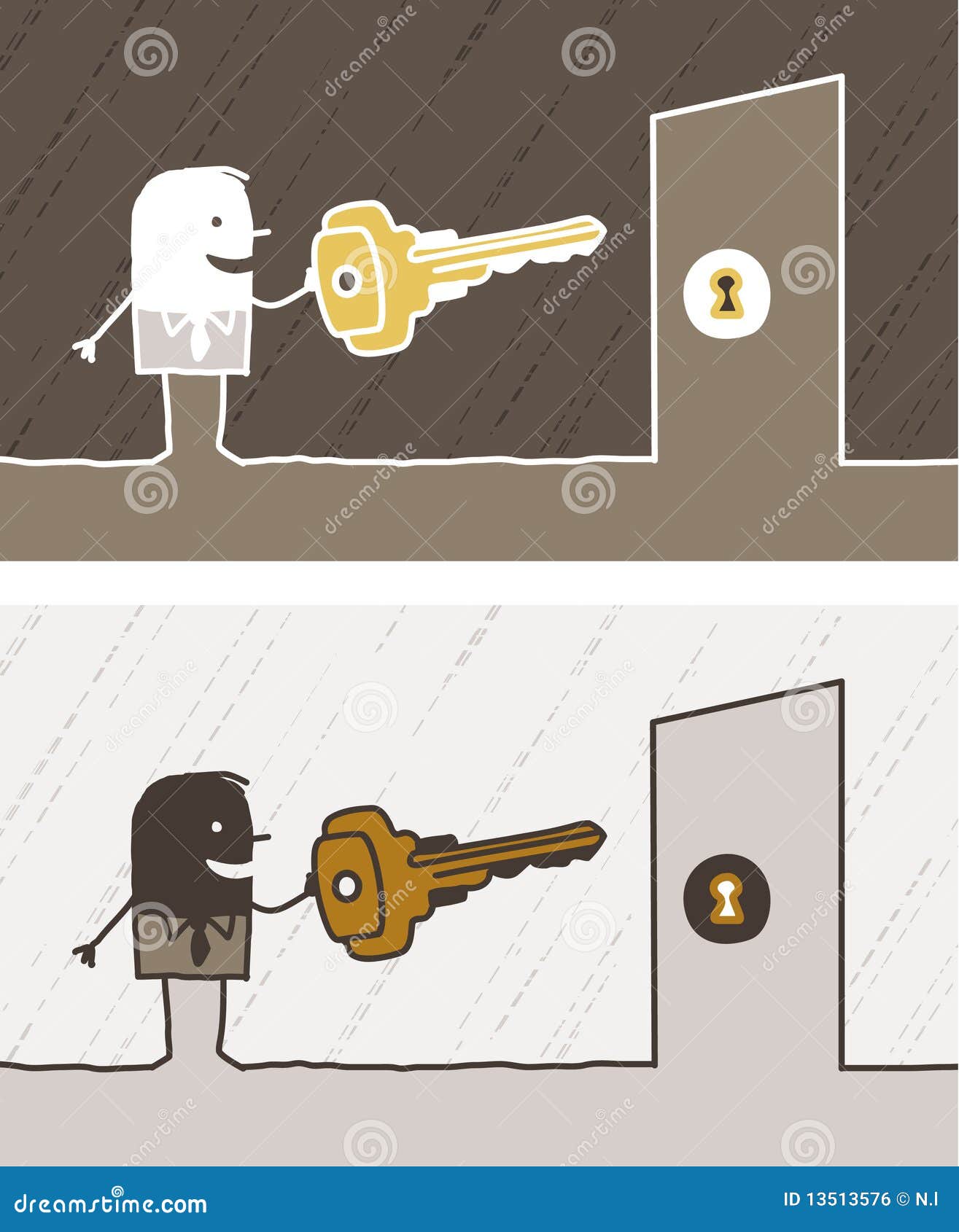 Key colored cartoon stock vector. Illustration of room - 13513576