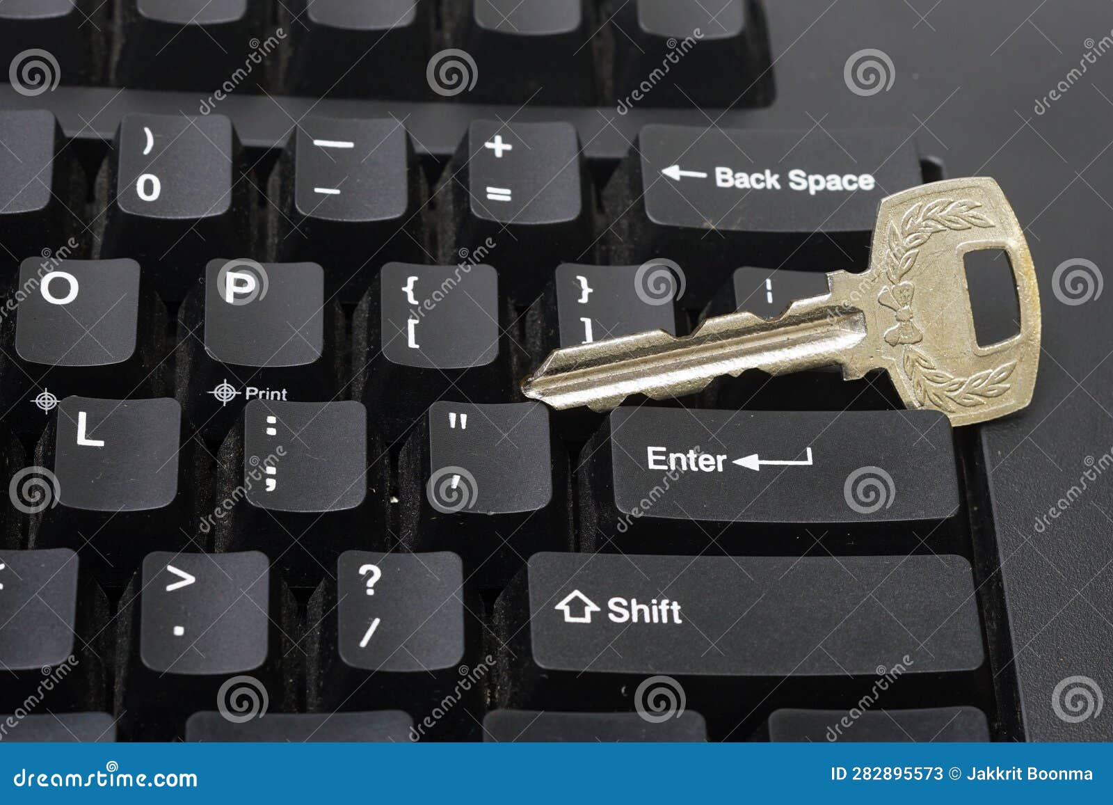 A Key On A Computer Keyboard Conceptual Image Of Internet Security Stock Image Image Of