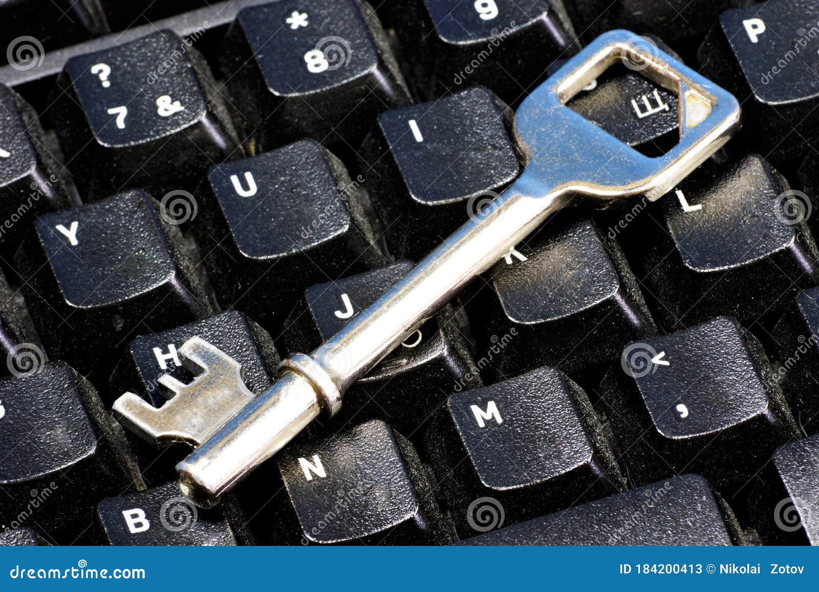 Key on the Computer Keyboard. Stock Image - Image of connections ...