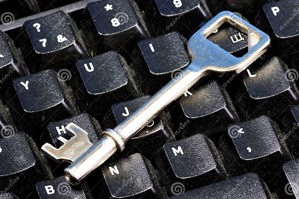 Key on the Computer Keyboard. Stock Image - Image of connections ...