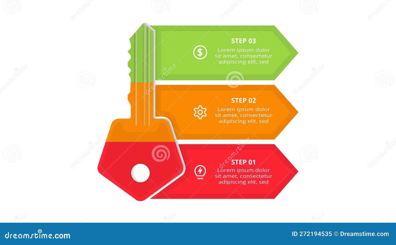 Key Concept for Infographic with 3 Steps, Options, Parts or Processes ...
