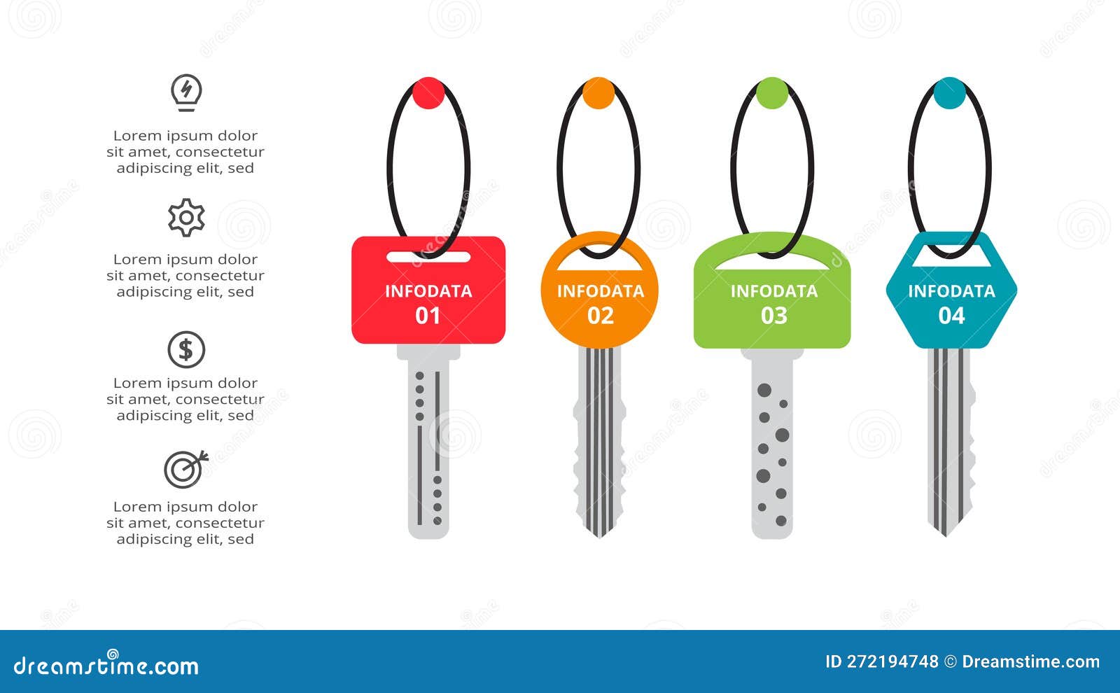 Key Concept for Infographic with 4 Steps, Options, Parts or Processes ...